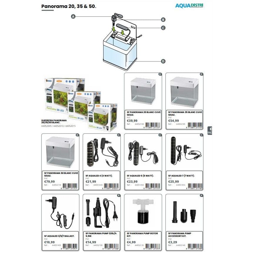 Pièces détachées pour Aquarium SF PANORAMA Superfish 35L — FOUDEBASSIN.COM