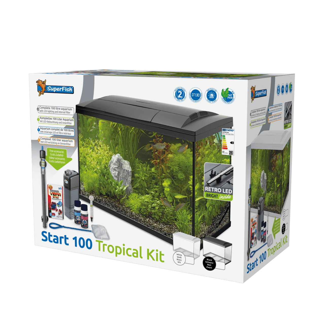 Aquarium Start 100 Tropical Kit Noir - 100L - Superfish — FOUDEBASSIN.COM